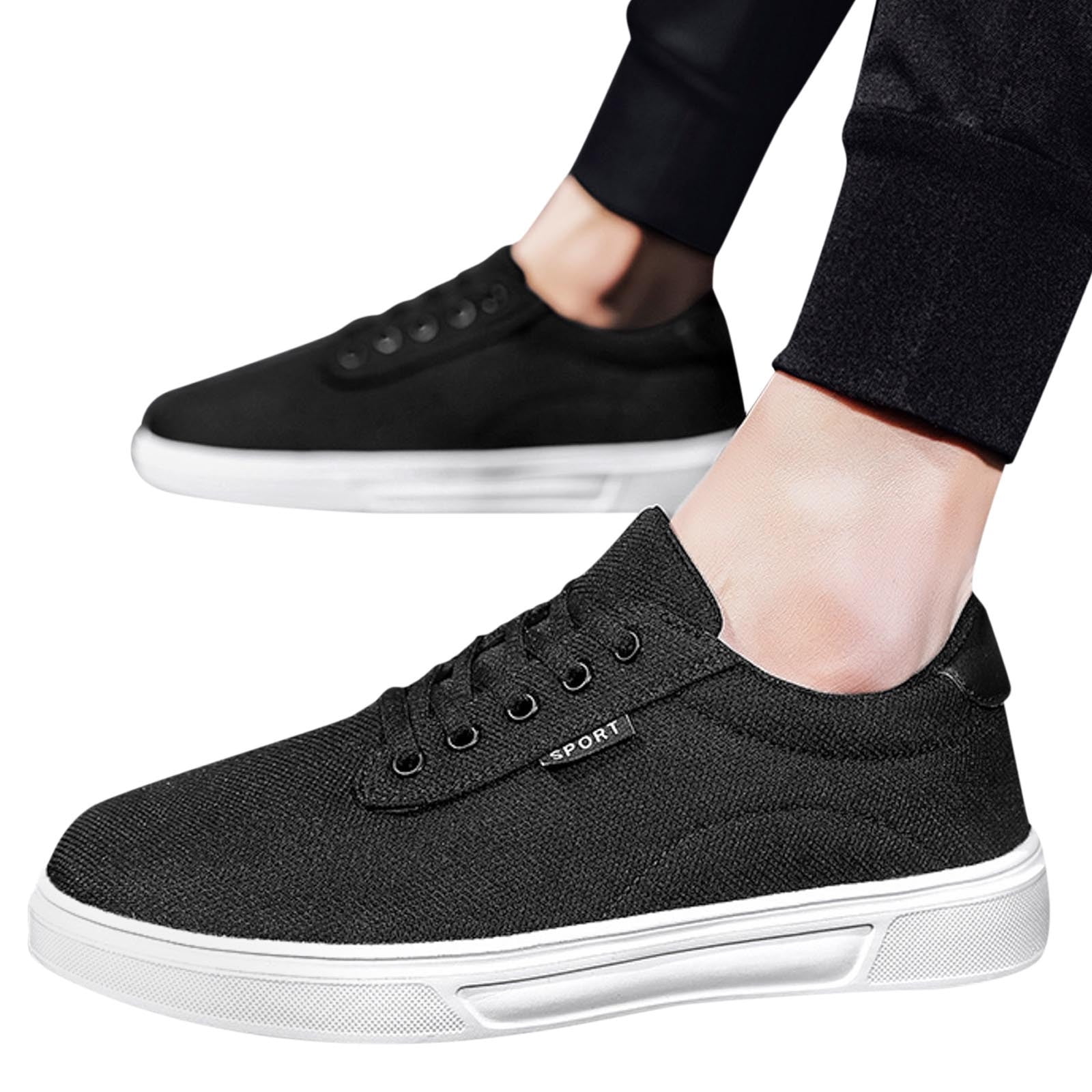 Wotryit Mens Shoes Men Casual Shoes Fashionable and Simple Solid Color ...