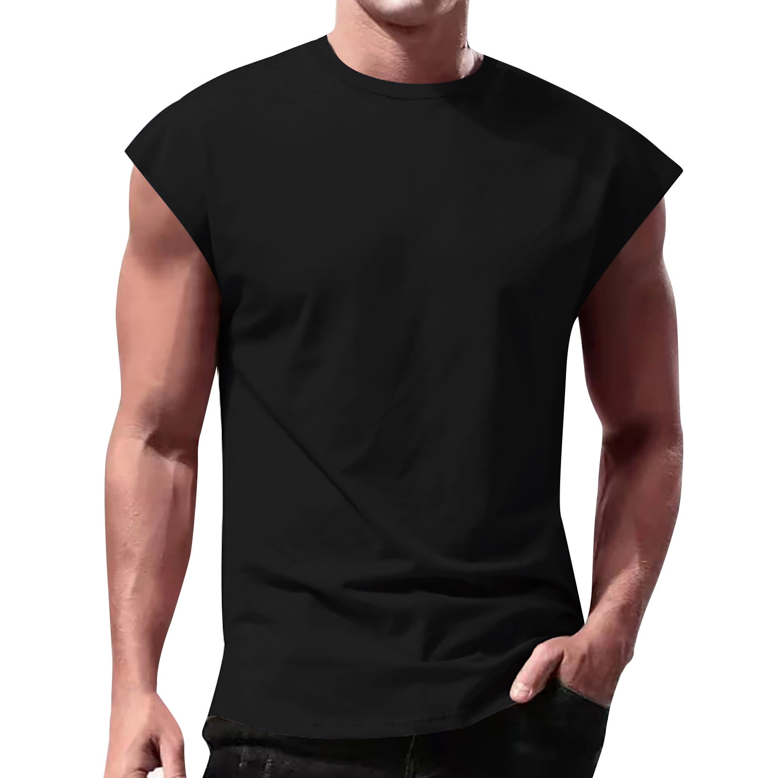 Wotryit Tank Tops Men Mens Breathable Sleeveless T Shirt Tops Slim ...