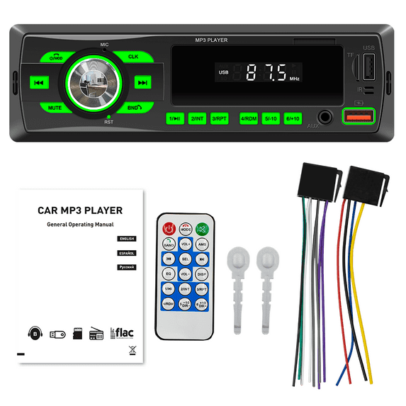 Woudy Bluetooth Car Stereo Audio Single DIN In-Dash FM Aux Input ...
