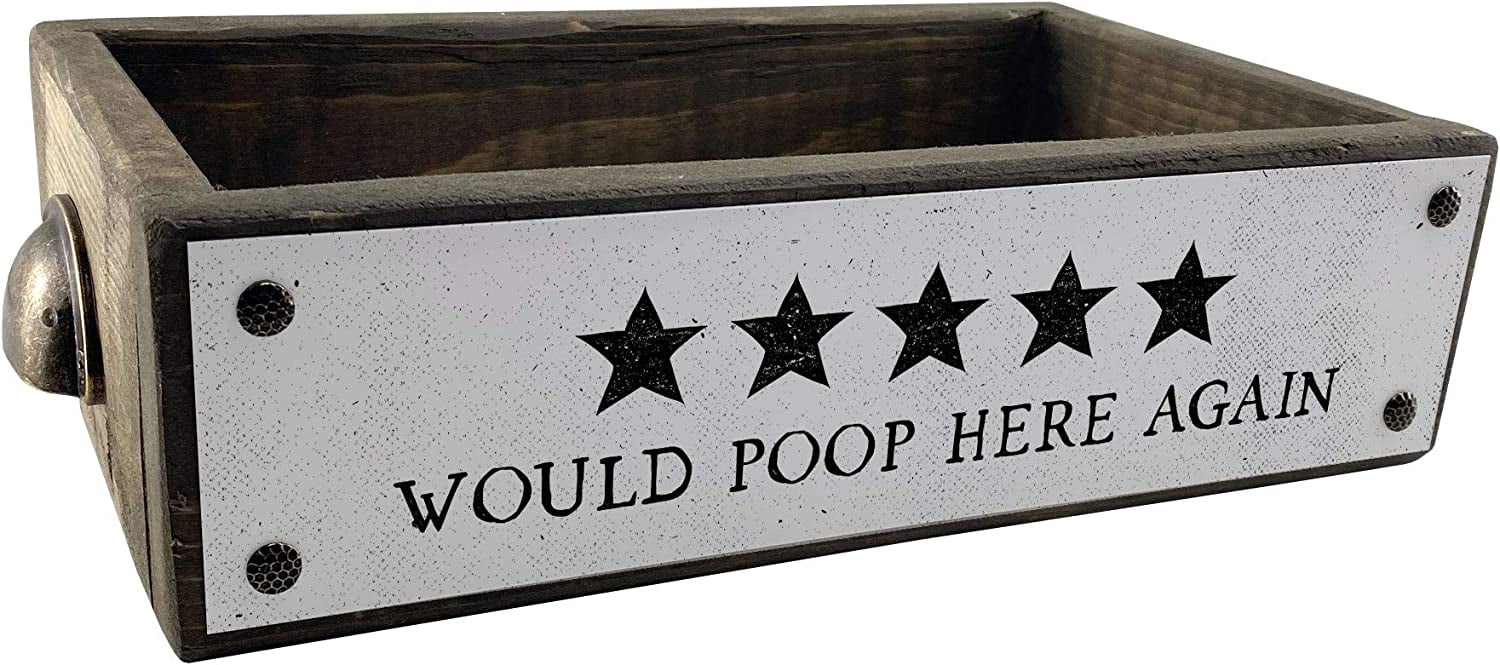 Would Poop Here Again – Bathroom Box – Cute & Funny Rustic Farmhouse ...