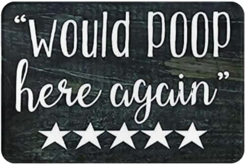 Would Poop Here Again Funny Non-Slip Absorbent Resist Dirt Doormat ...