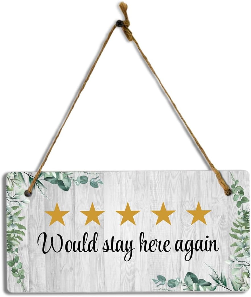 Would Stay Here Again 5x10 Hanging Plus Wall or Door Sign | Home ...