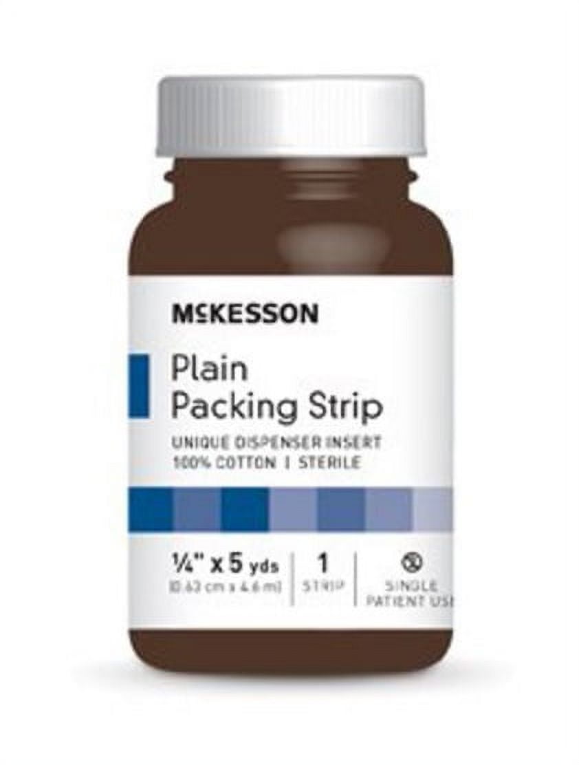 McKesson Plain Wound Packing Strip, Cotton Non-impregnated, 1/4 Inch X ...