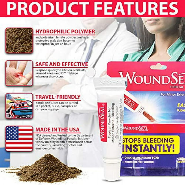 WoundSeal Powder 4 Each (Pack of 3) - Wound Care First Aid for Cuts ...
