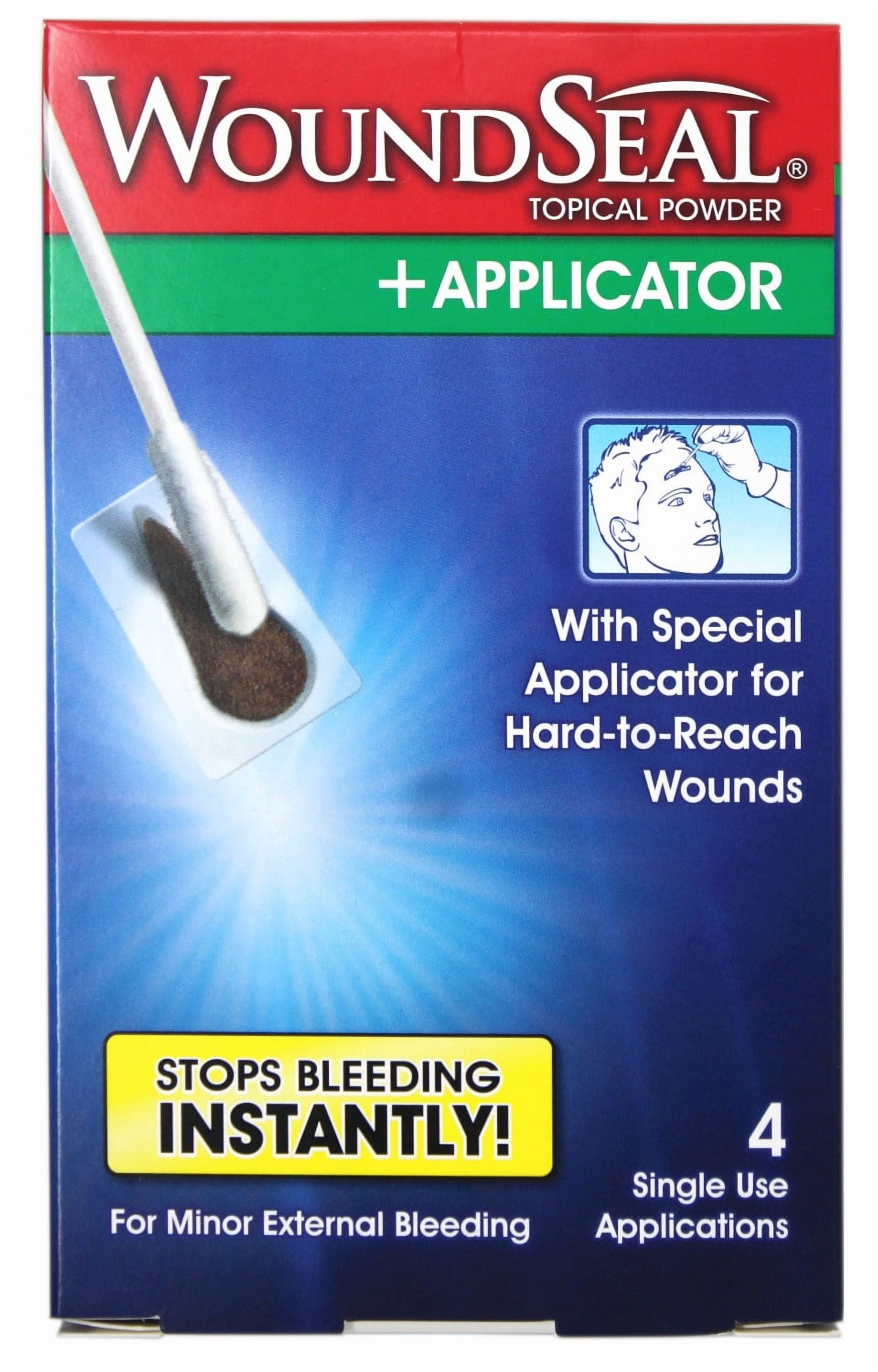 WoundSeal Topical Powder + Applicator for Minor External Bleeding, 4 ...