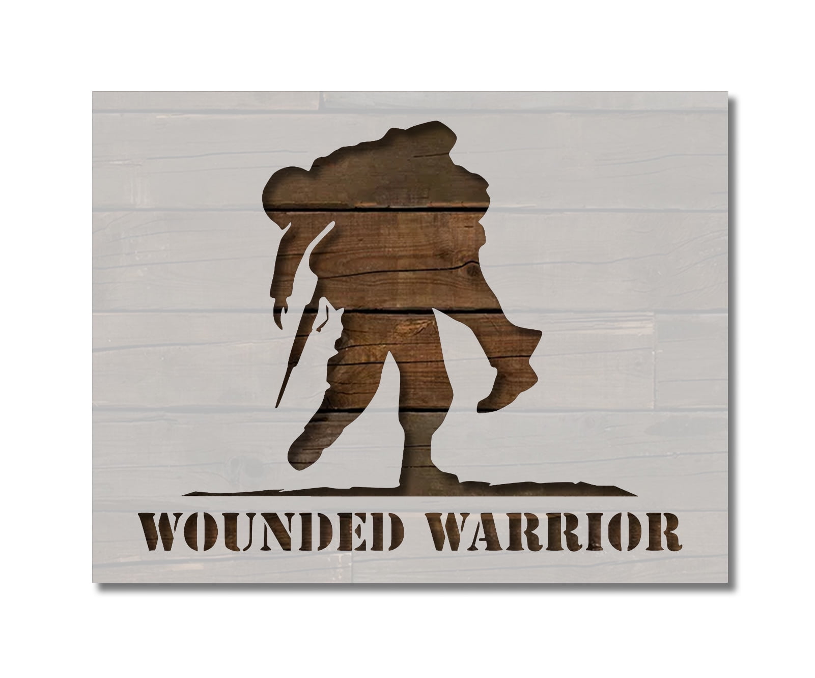 Wounded Warrior Military Fallen Soldier Stencil Template Reusable 11 x ...
