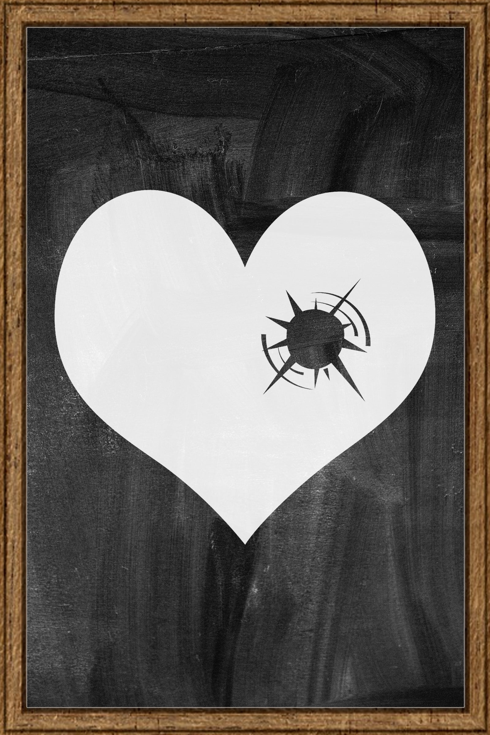 Wounded heart single valentines day holiday sad Tin Sign Chalk Board ...