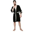 FashGudim 100% Cotton Knit Robe for Men Lightweight Summer Robes Thin Kimono Bathrobes Knee ...