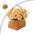 Woven Basket, Flower Basket with Handle, Picnic Basket Storage ...