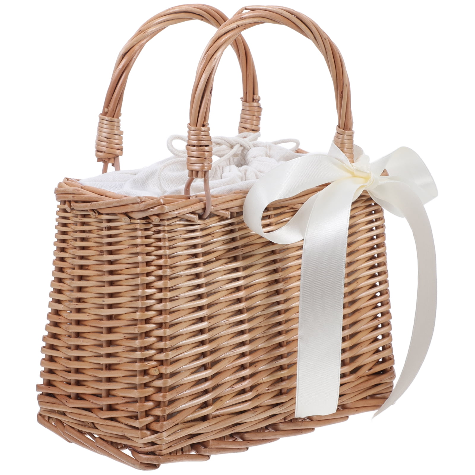 FENGGUIQU 1Pc Natural White Rattan Woven Basket Ideal for Storage and ...