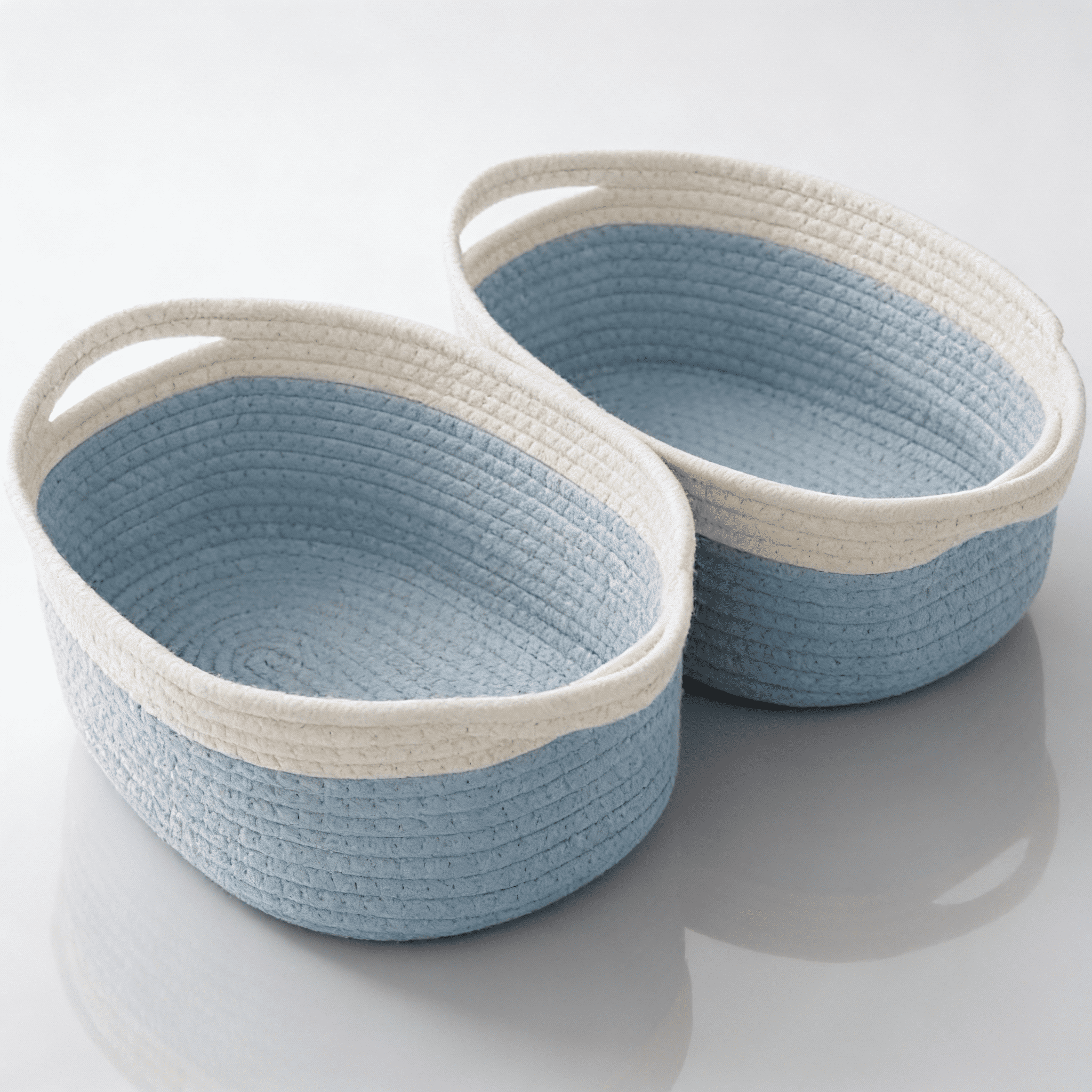 Woven Basket,Small Rope Storage Bin with Handles & Ribbon Bag ...
