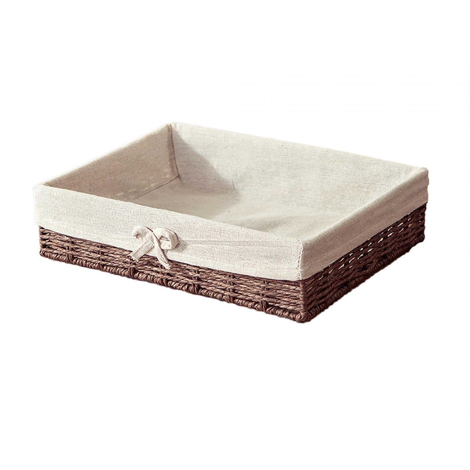 Woven Baskets Paper Rope Storage Basket Stackable Bin Organizer ...