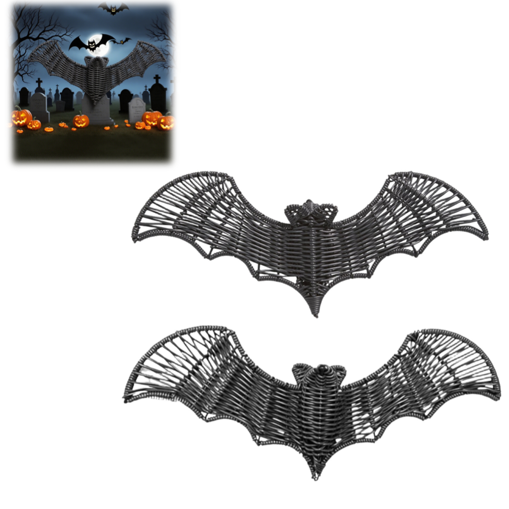 Woven Bat Decor Rattan Bat Decor 2 Pack 2025 Halloween Decorations ...