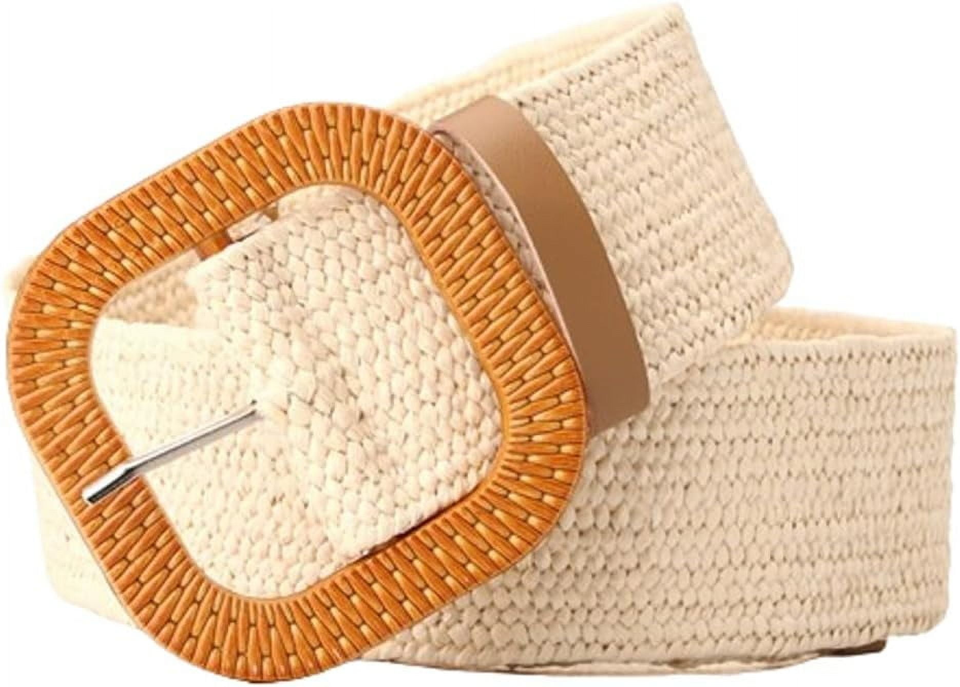 Woven Belts Women Straw Woven Elastic Waist Belt Bohemian Dress Braided ...