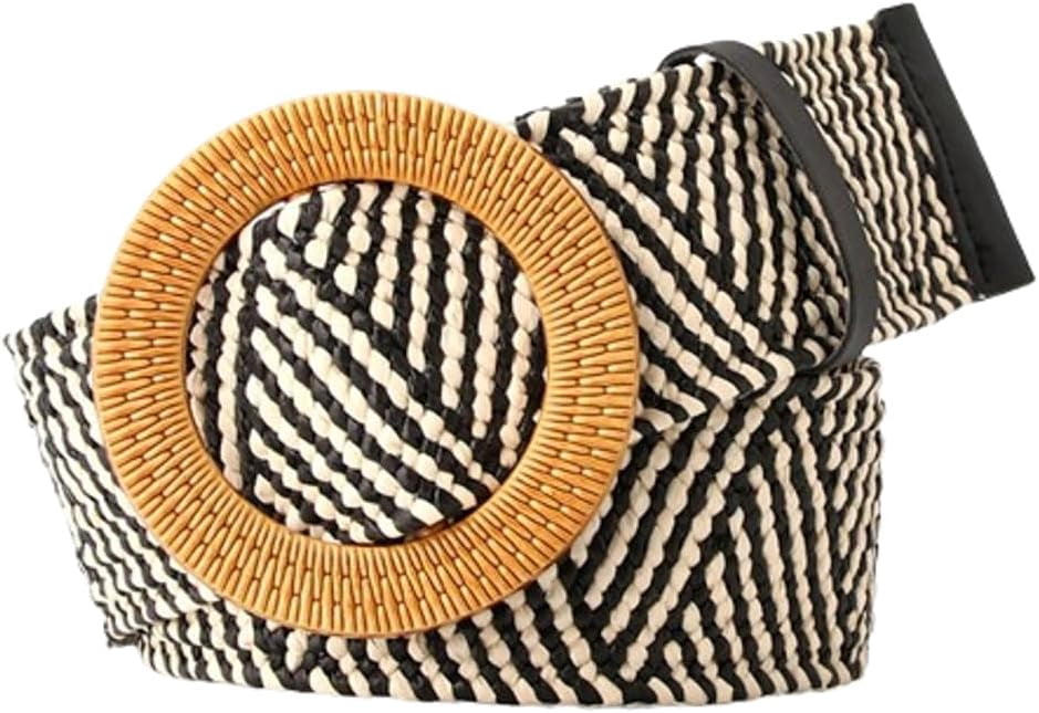 Woven Belts Women Straw Woven Elastic Waist Belt Bohemian Dress Braided ...
