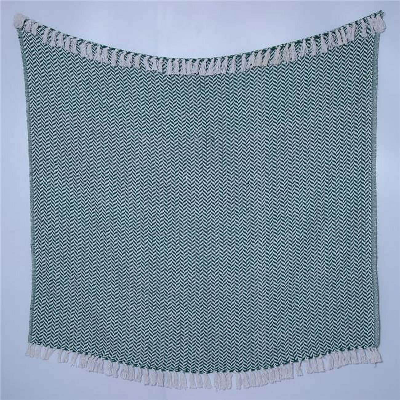 Woven Cotton Chevron Herringbone Throw, Green - Walmart.com