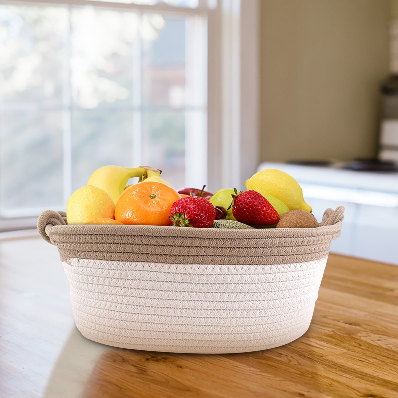 Woven Cotton Rope Basket Fabric Basket for Organisation And Storage ...