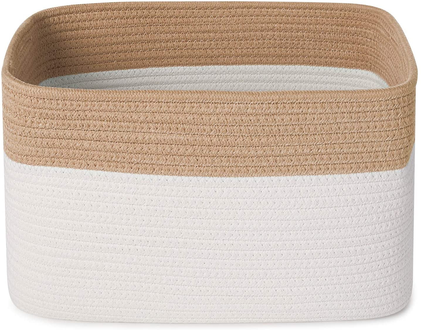 Woven Cotton Rope Storage Baskets with Handles Large Washable Basket ...