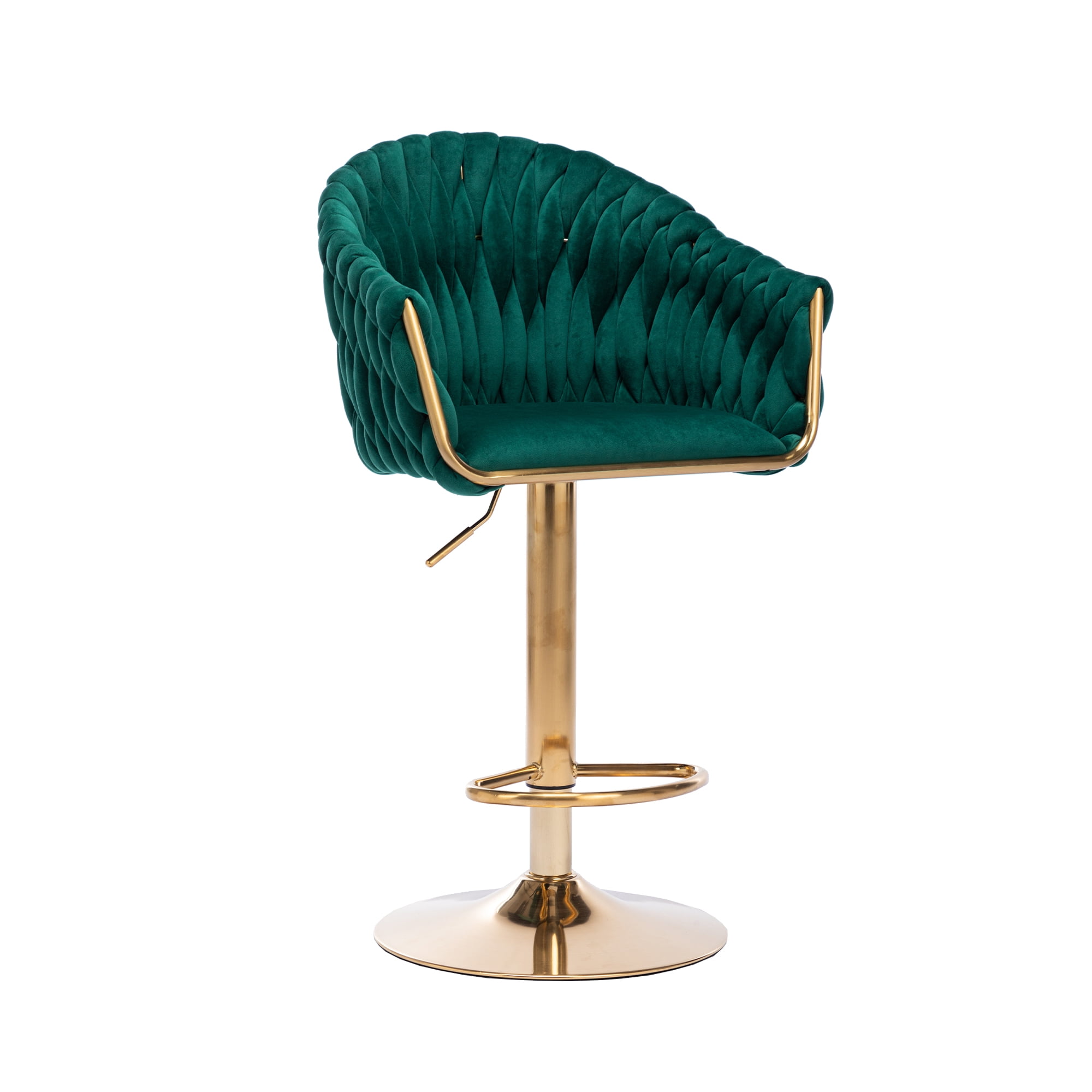 Woven Counter Height Bar Stools with Back and Armrest, Polyester Fabric ...