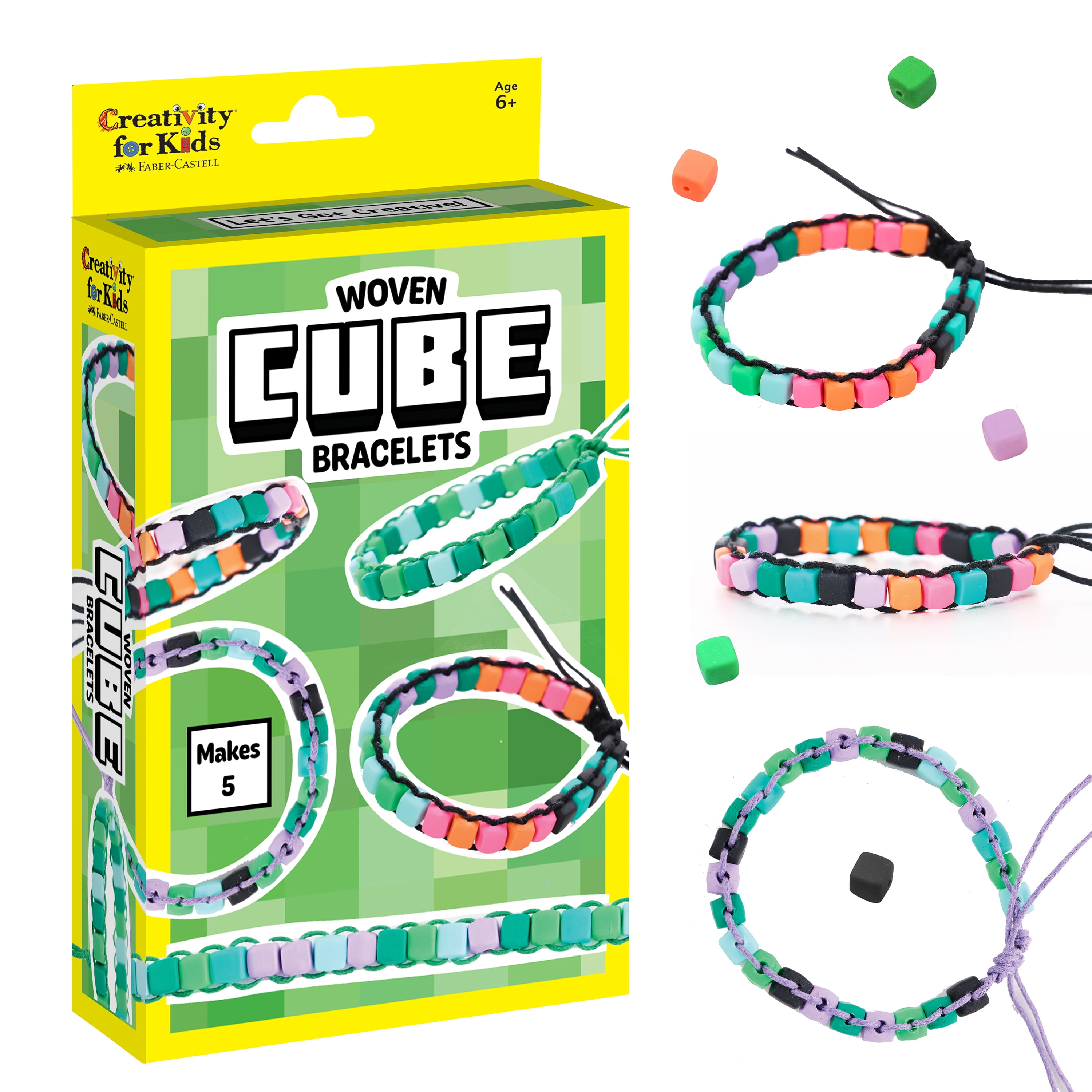 Creativity for Kids Woven Cube Bracelets Kit | Make 5 Pixel-Inspired ...