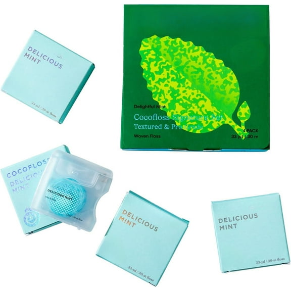 Cocofloss Woven Dental Floss, Vegan, Mint, Kid-Friendly, Oral Care with ...