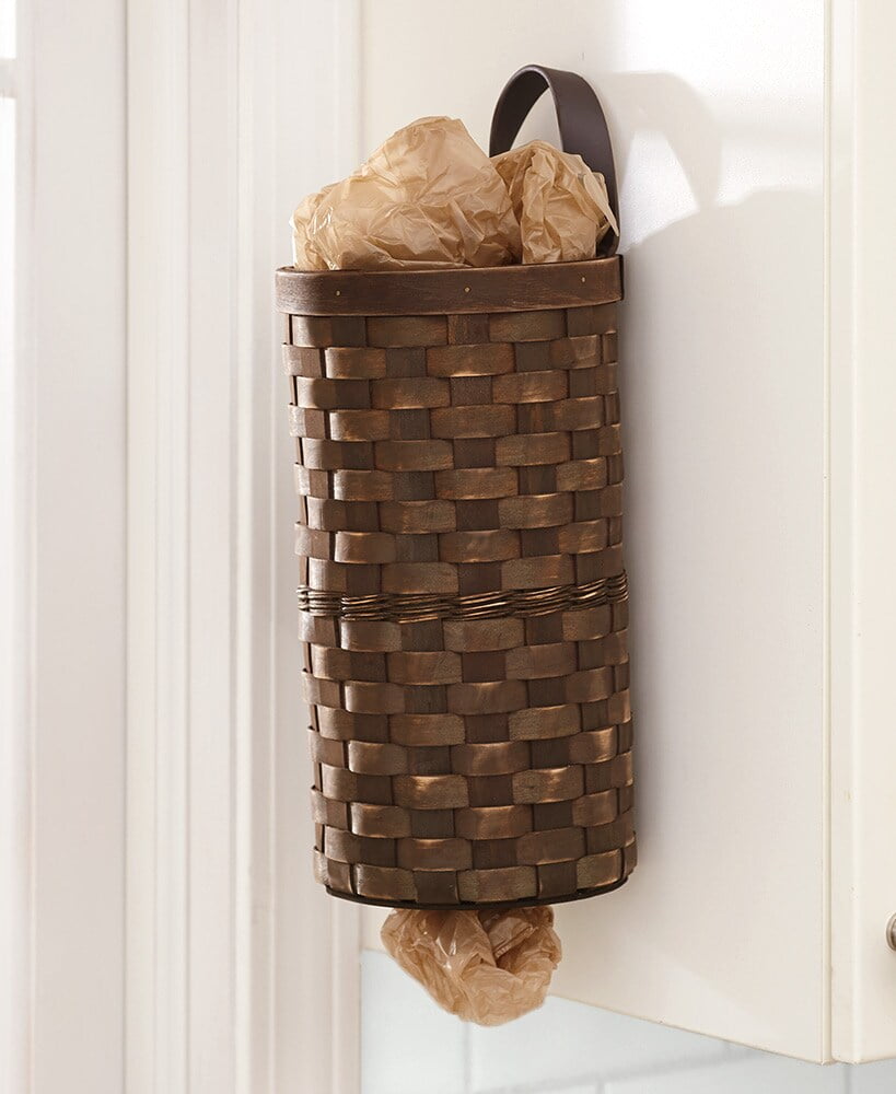 Woven Kitchen Plastic Bag Dispenser - Chocolate - Walmart.com
