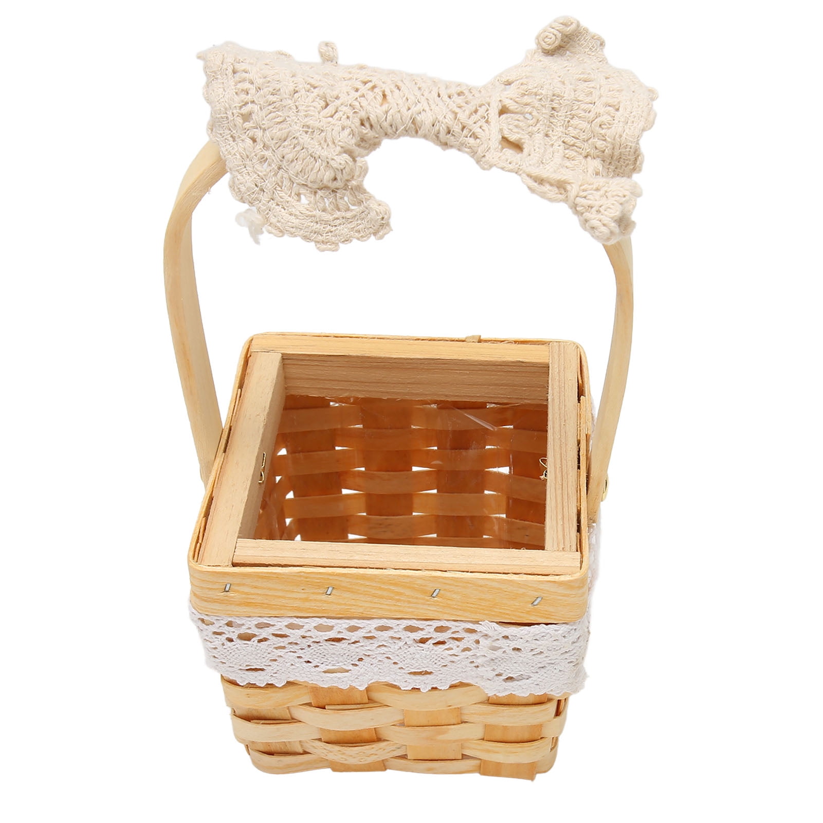 Woven Flower Hand Baskets With Handle DIY Bow Decoration Weddings ...