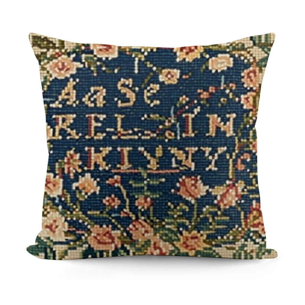 Woven French Tapestry Pillow Cover, (ABC Animaux), Dark Blue, Lady ...