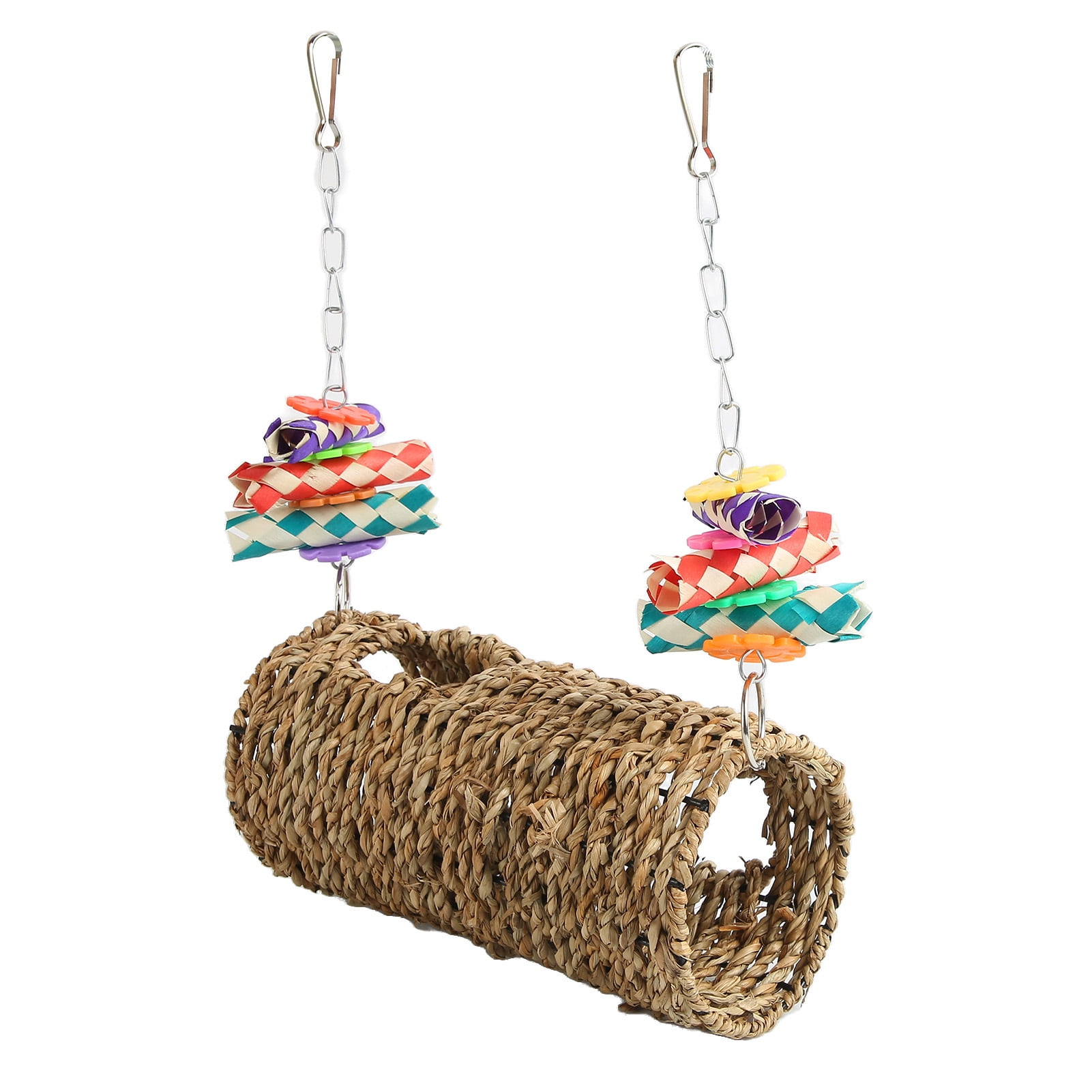 Woven Grass Bird Tunnel Hideaway, Natural Seagrass Chewing Toy For ...