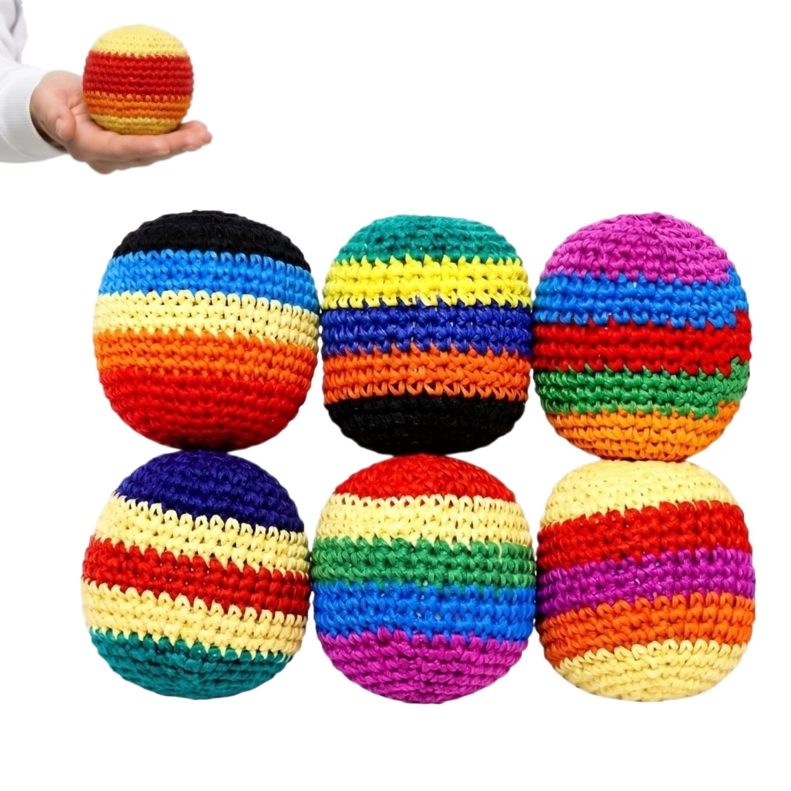 Woven Hacky Bags Bean Bag Toss Set Colorful Coordination Kick Sack ...