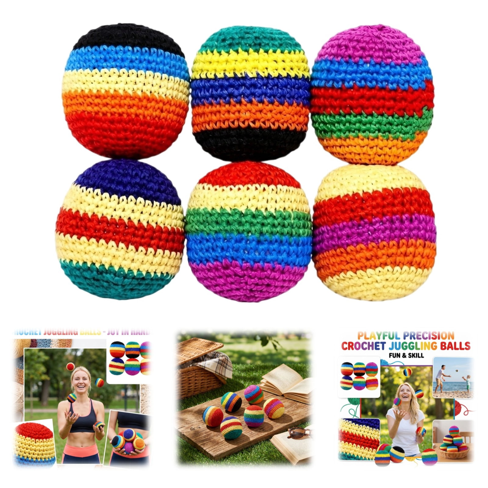 Woven Hacky Bags Bean Bag Toss Set Colorful Coordination Kick Sack ...