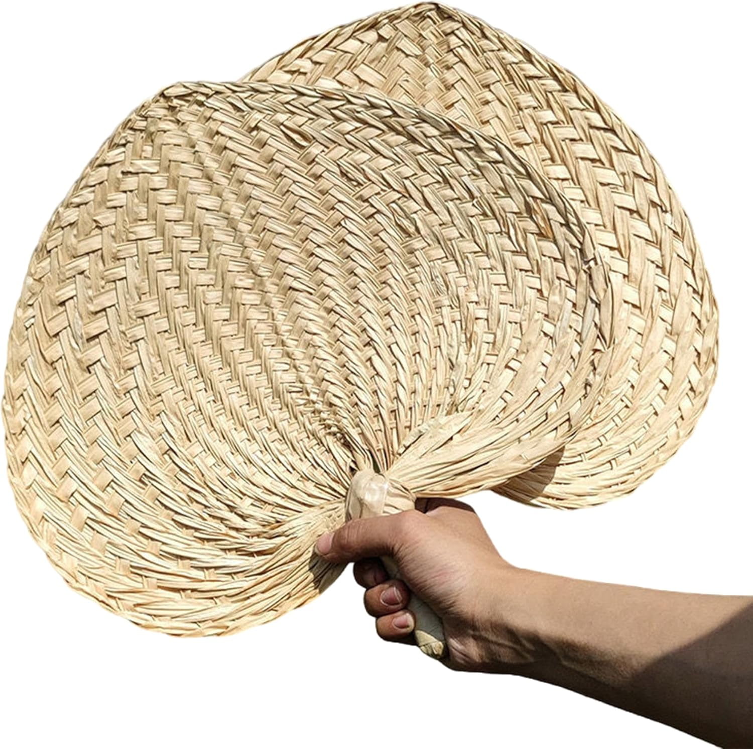 Woven Handmade Straw Fan: Filipino Hand Fan Rattan Raffia Reed Grass ...