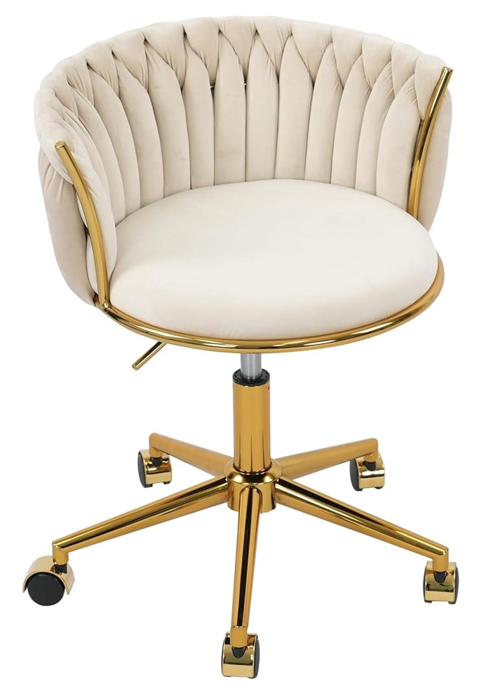 Woven Home Office Chair, Modern Swivel Desk Chair with Wheels, Height ...