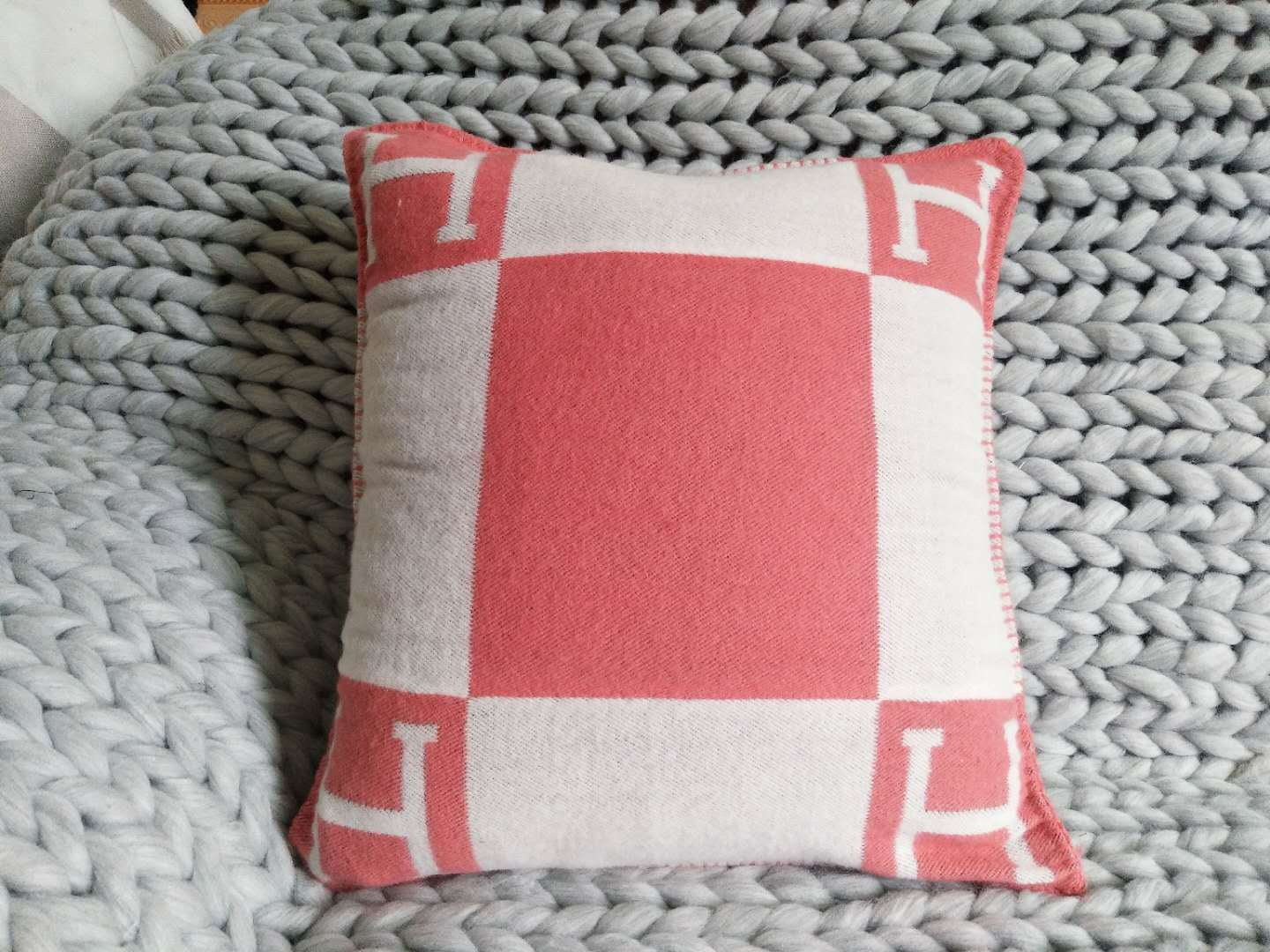 Woven Jacquard Pillow Pillow Case H Pillow H Blanket Cushion Sofa Wool ...