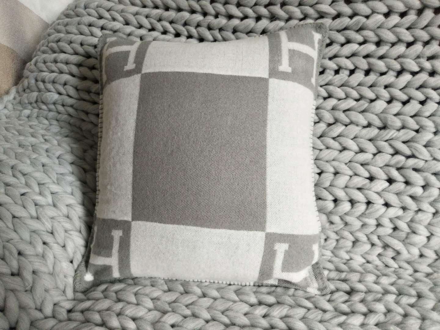 Woven Jacquard Pillow Pillow Case H Pillow H Blanket Cushion Sofa Wool ...