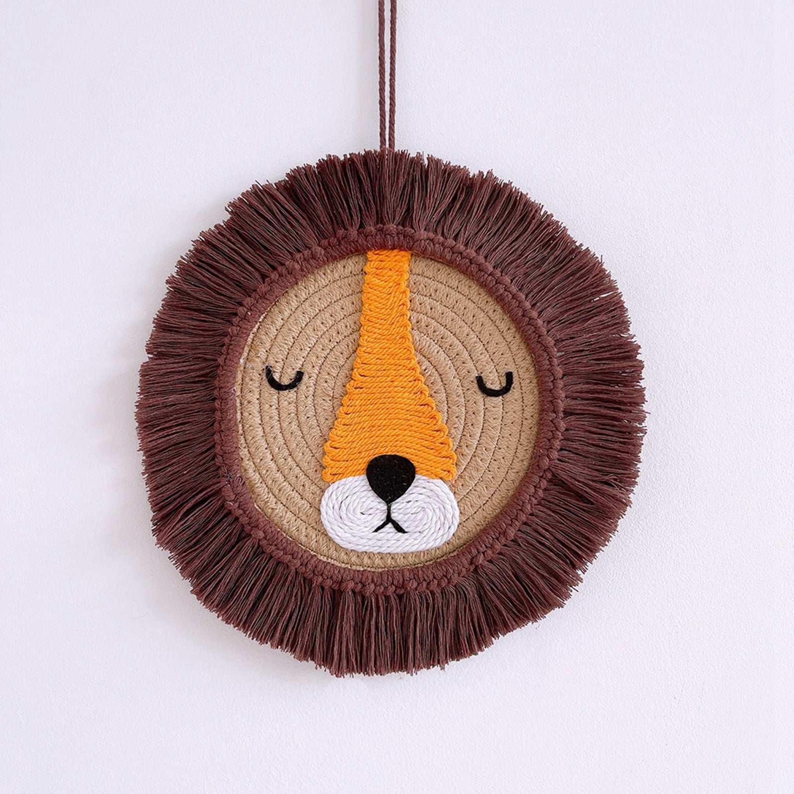 Woven Lion Wall Art Cotton Thread Animal Hanging Decor For Apartment ...