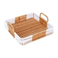 Woven-Look Storage Tray with Handles, Decorative Serving Basket for ...