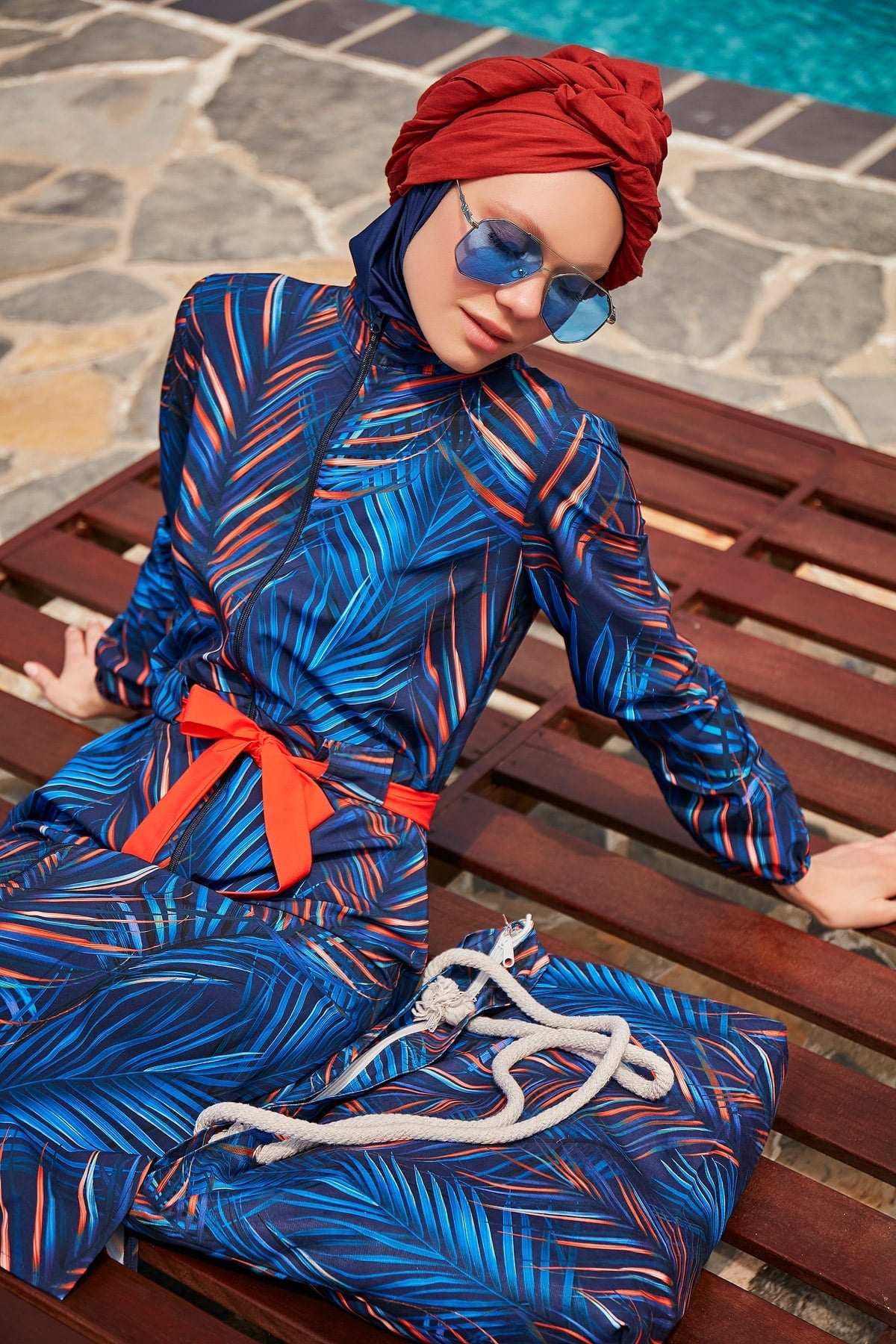 Woven Navy Burkini Modest Swimwear M2305 USA - Walmart.com