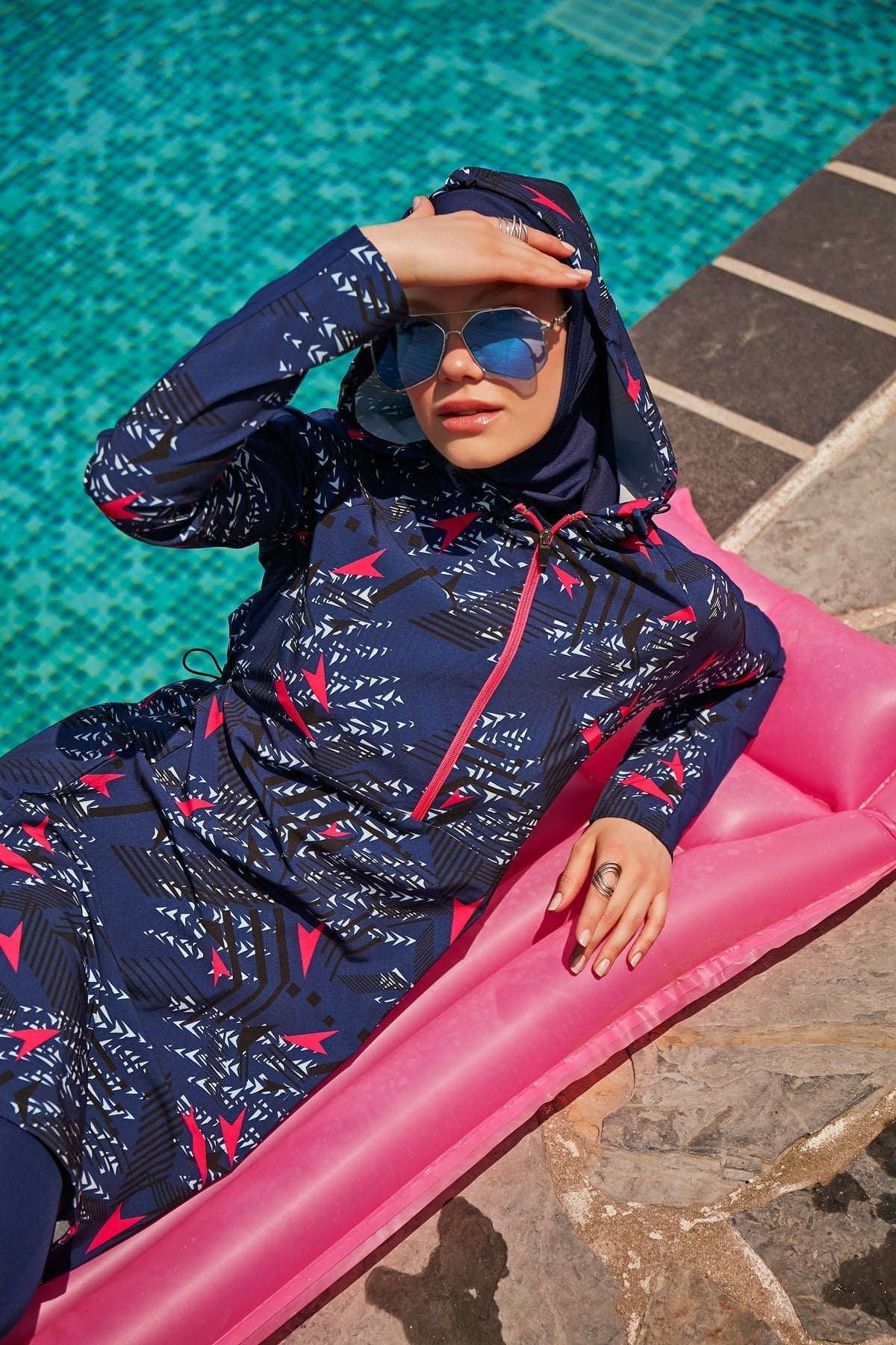 Woven Navy Burkini Modest Swimwear M2328 USA - Walmart.com