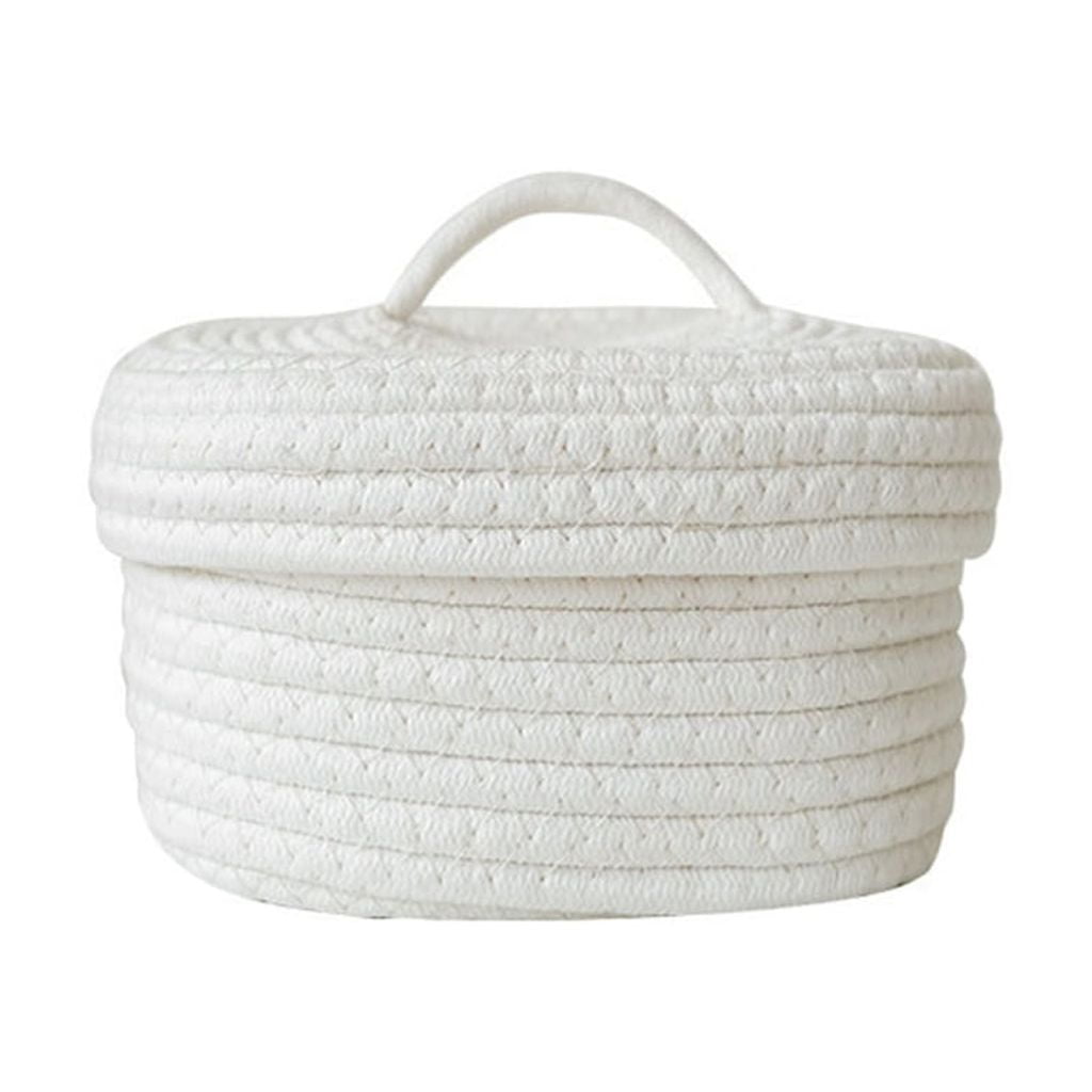 Woven Oval Storage Box with Lid Teenager Girl Adults Women Cosmetics ...