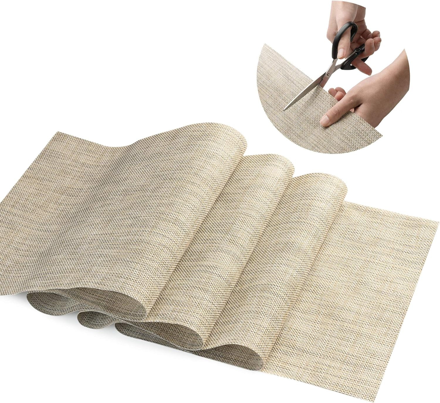 Woven PVC Table Runner Heat Resistant Washable Rectangle DIY Table ...