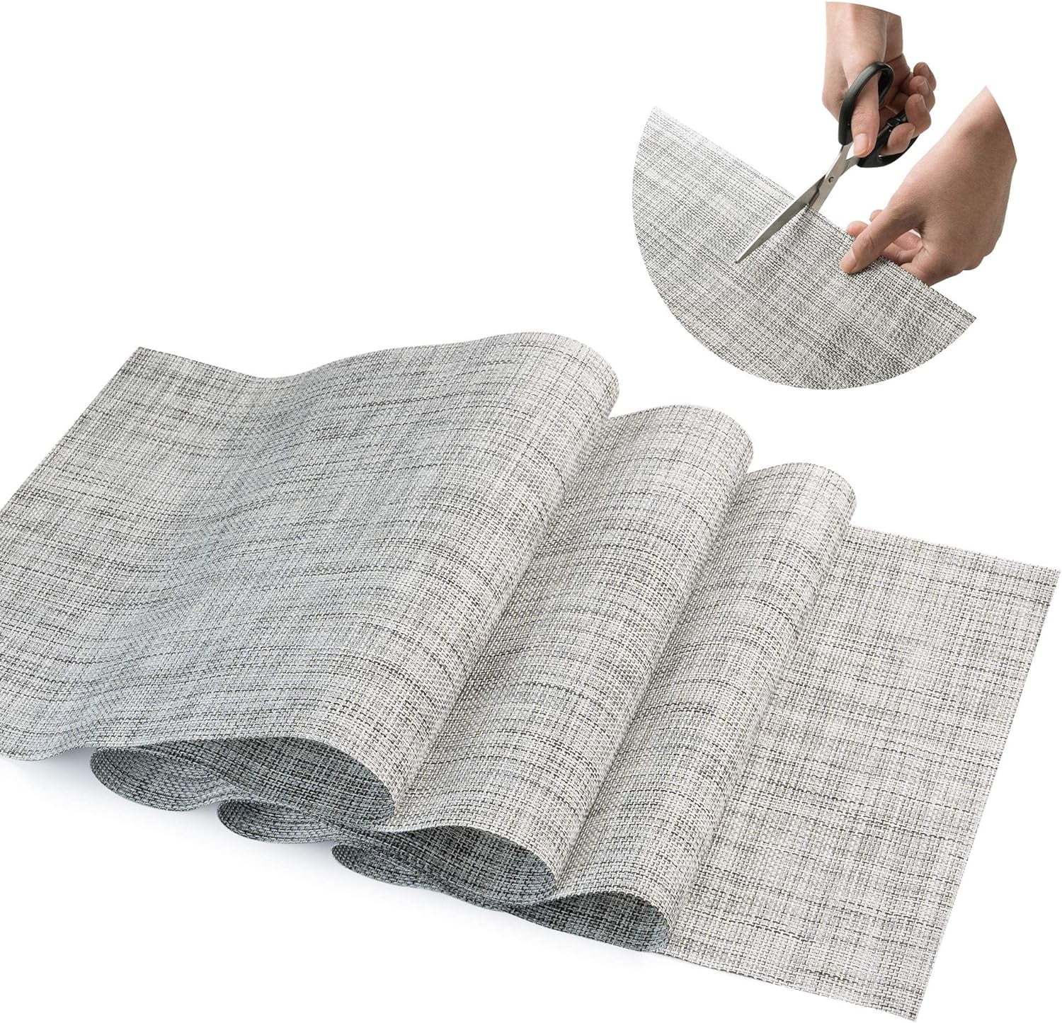 Woven PVC Table Runner Heat Resistant Washable Rectangle DIY Table ...