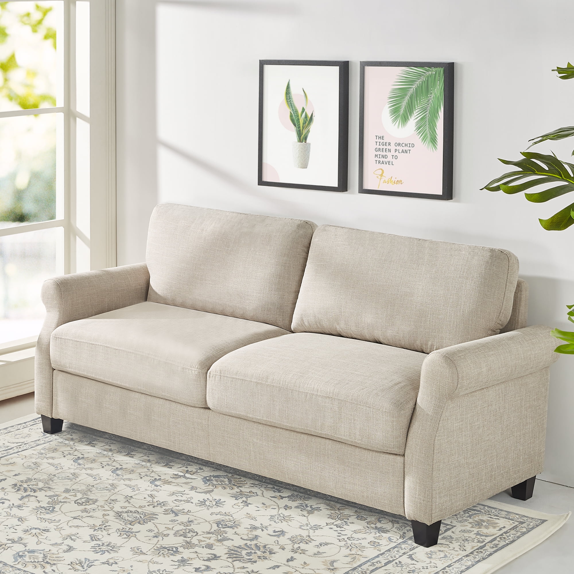 Woven Paths 77" Josh Sofa Couch, Beige Fabric - Walmart.com