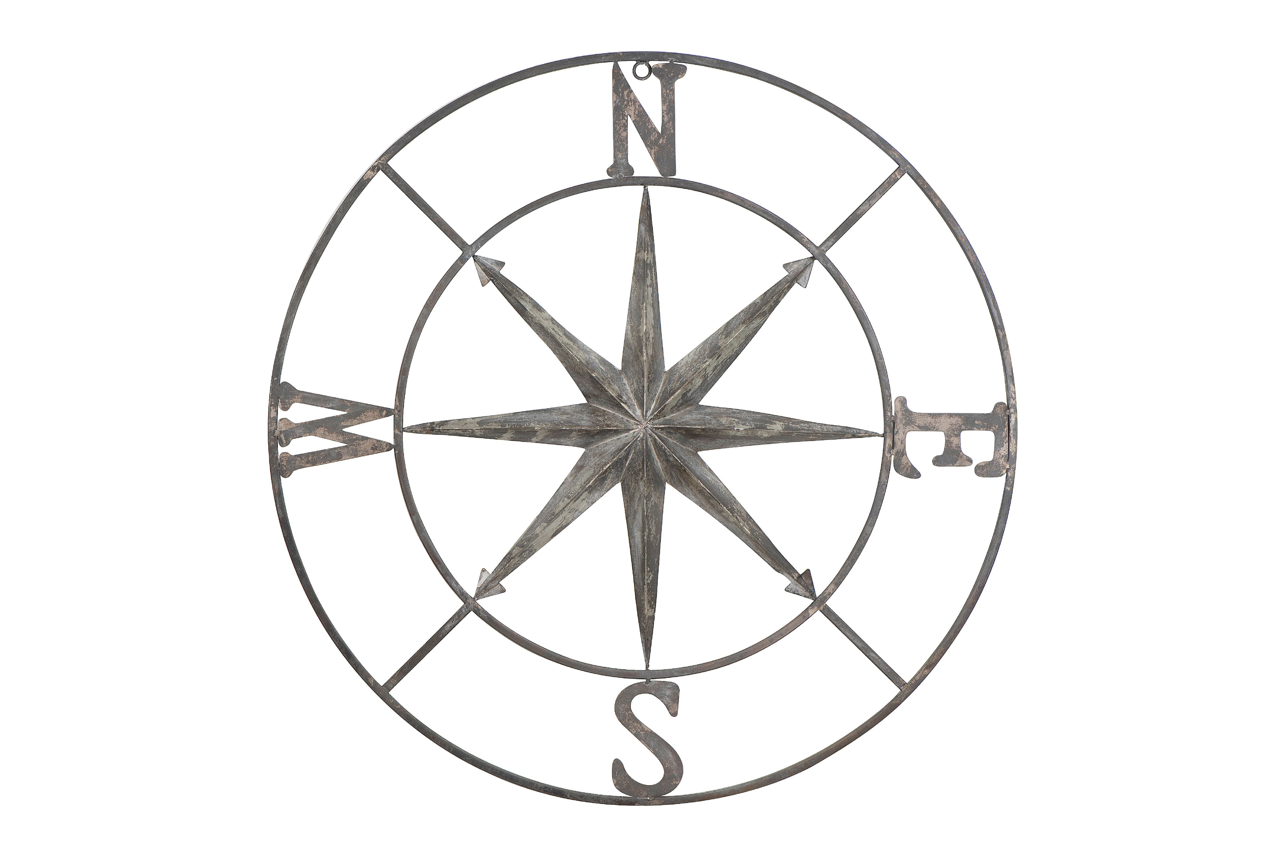 Free Shipping! Woven Paths Distressed Black Metal Compass Wall ...