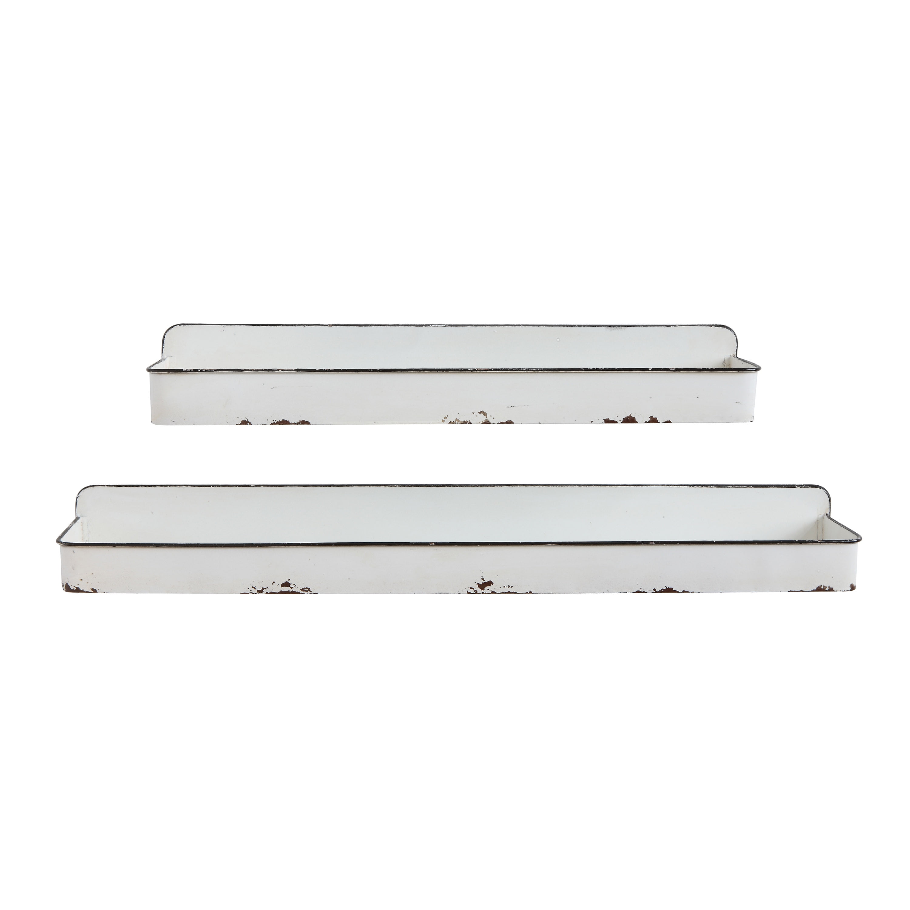 Woven Paths Distressed White Metal Wall Shelves, Set of 2 - Walmart.com