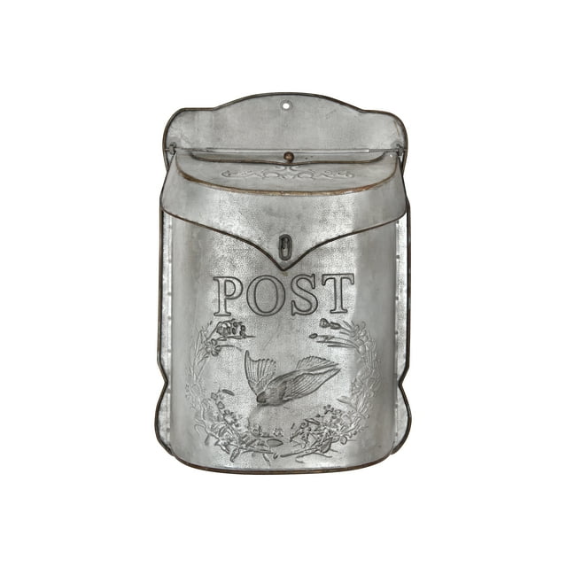 Woven Paths Embossed Tin Post Box in Galvanized Finish - Walmart.com