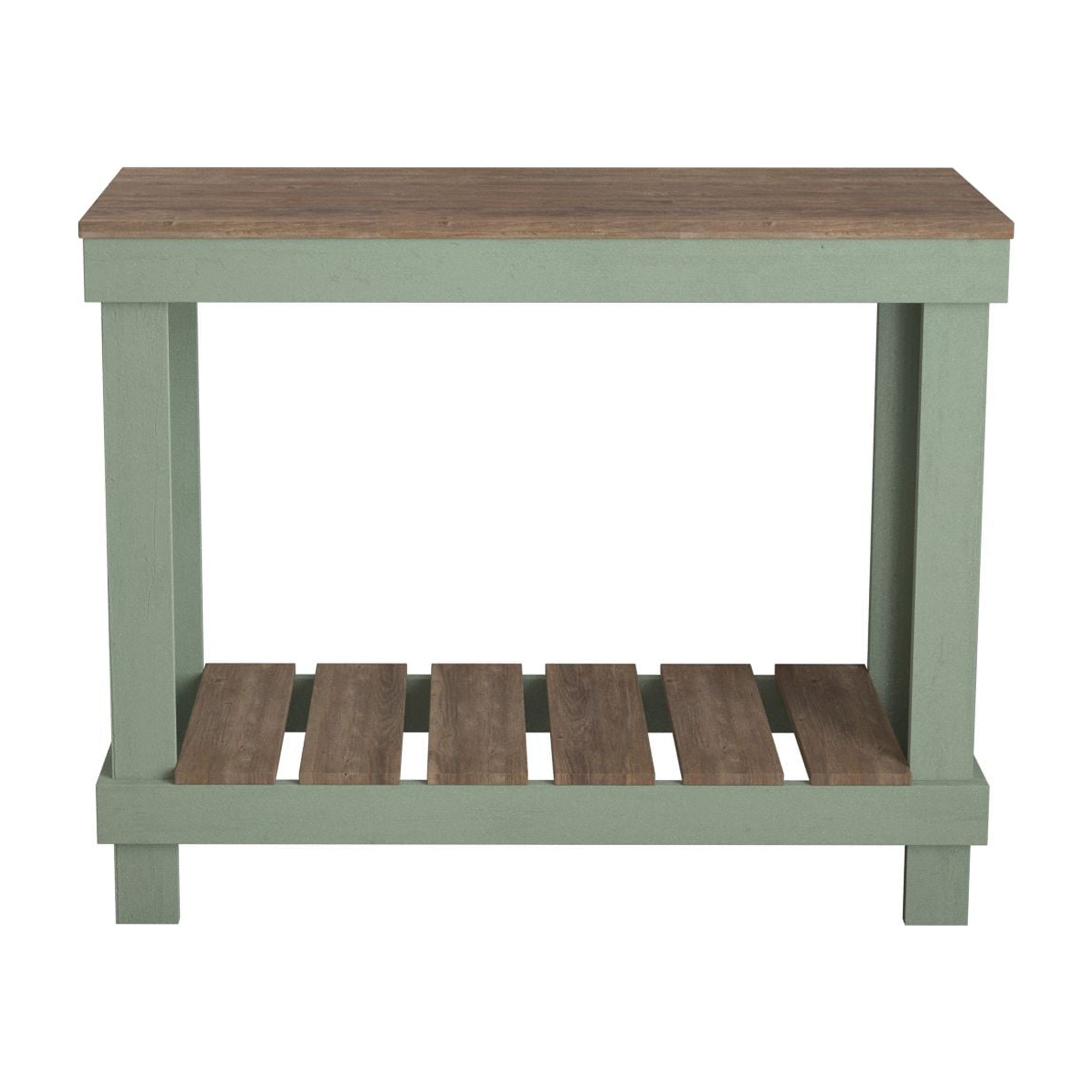 Woven Paths Farmhouse Rustic Wood 36" Sofa Table, Natural and Sage ...