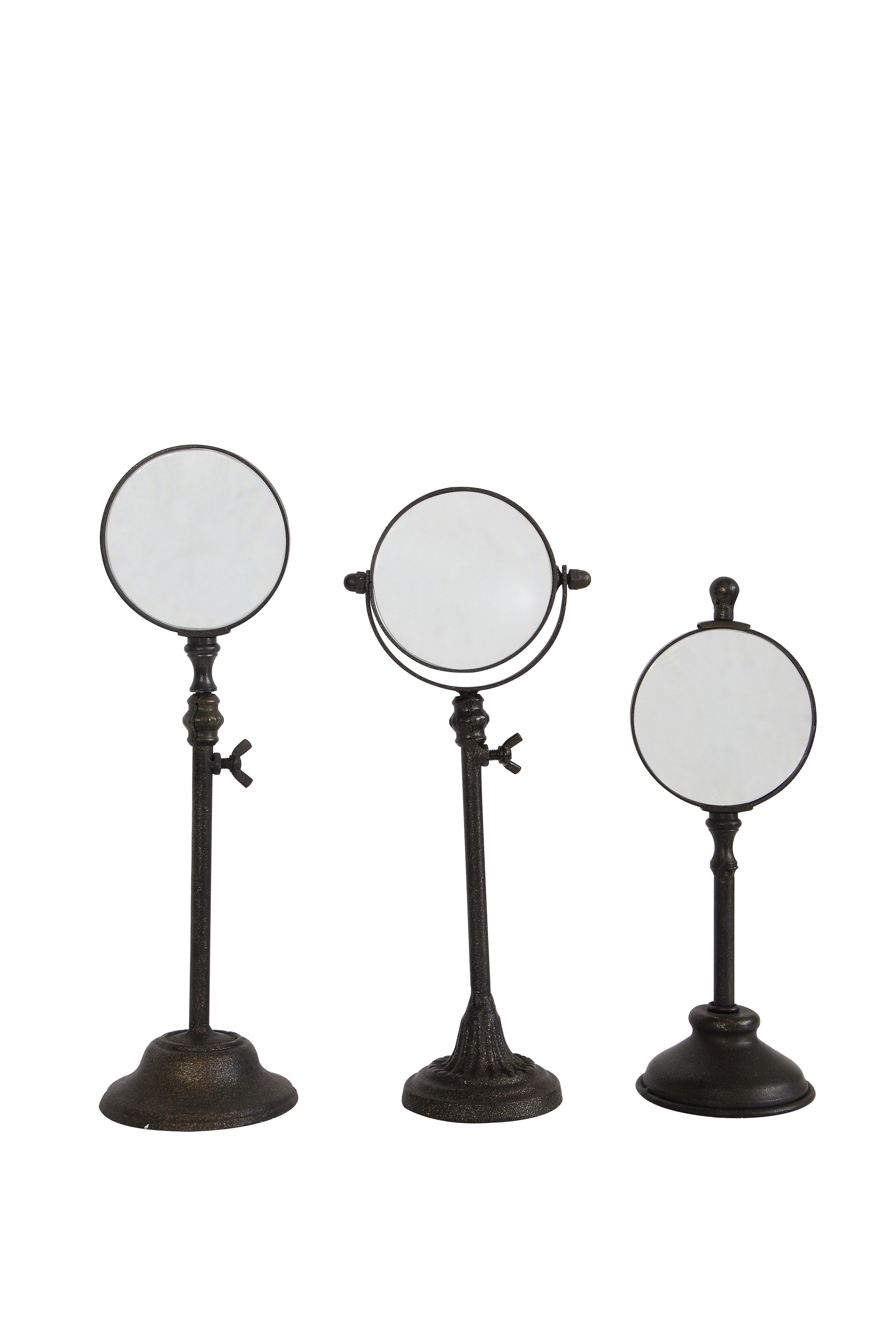 Woven Paths Magnifying Glasses on Black Metal Stands, Set of 3 Pieces ...