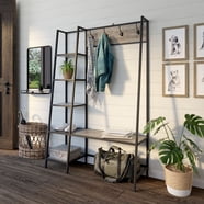 Woven Paths Industrial Hall Tree with Bench and Coat Hooks, Reclaimed ...