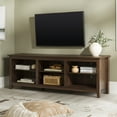 Woven Paths Open Storage TV Stand for TVs up to 80", Dark Walnut ...